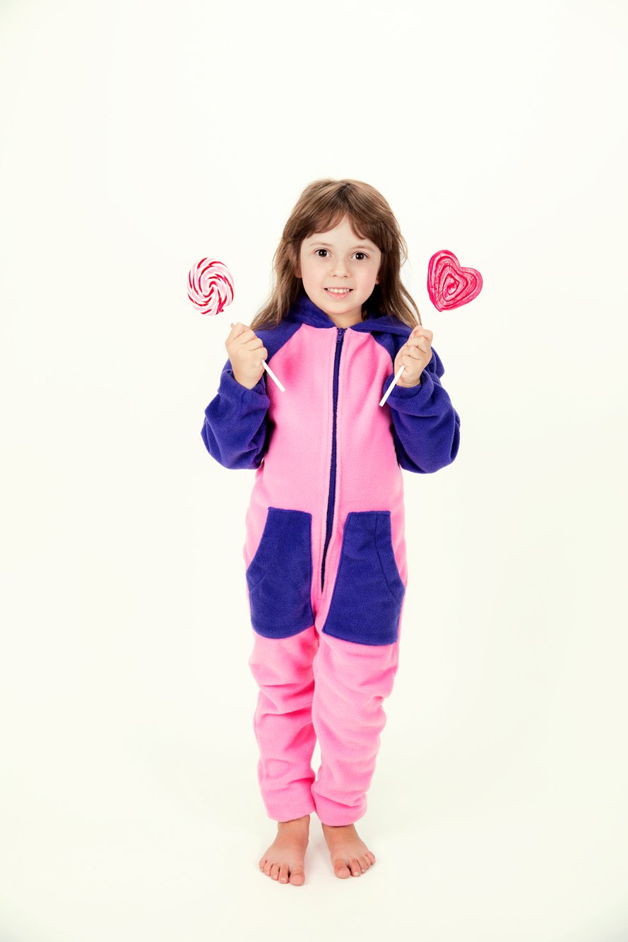 Cotton Candy Go-Jamz Kidz: Non-Footed Fleece Jumpsuit - Kajamaz