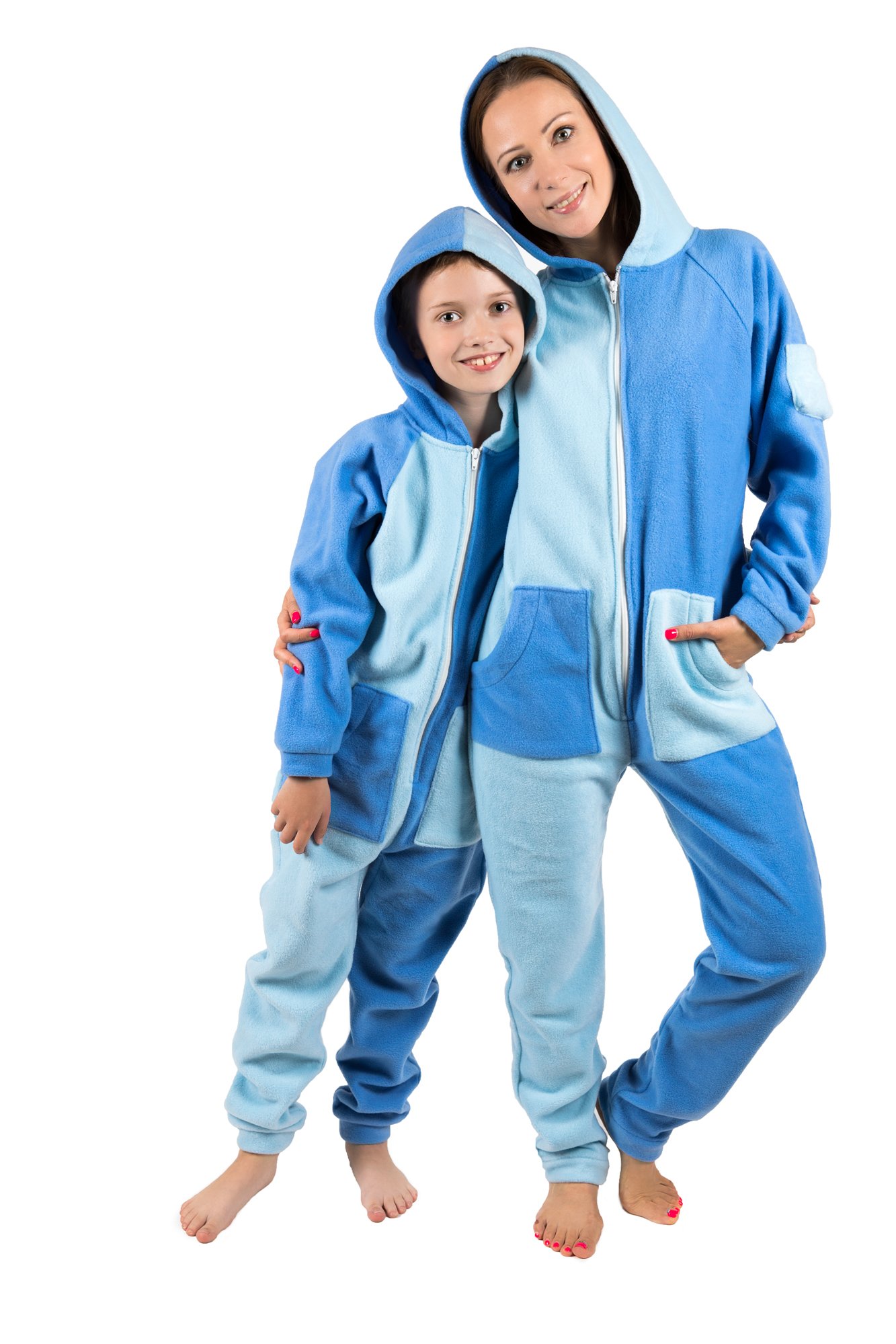 Sky Blues Go-Jamz Kidz: Non-Footed Fleece Jumpsuit - Kajamaz